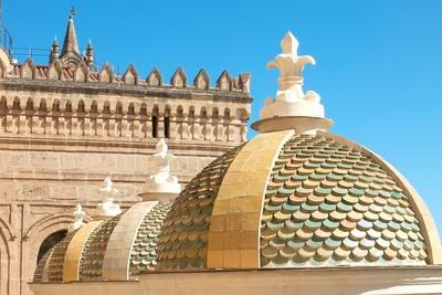 Palermo, Sicily. Cathedral of Palermo, built in 1104, embodies the Arab ...