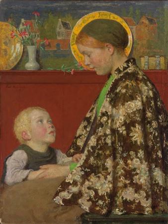 Young Mother, C.1892-1895 (Oil on Canvas) Giclee Print - Julius Gari ...
