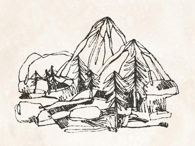 'Mountain Contour Sketch II' Art - June Vess | AllPosters.com