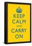 'Keep Calm and Carry On Motivational Bright Yellow Art Print Poster ...