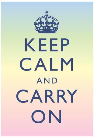 'Keep Calm and Carry On Motivational Rainbow Art Print Poster' Posters ...