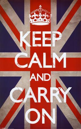 'Keep Calm and Carry On (Motivational, Union Jack Flag)' Posters ...