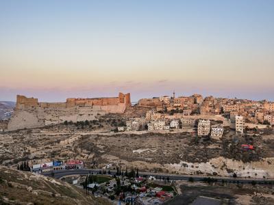 'Kerak Castle at sunrise, Al-Karak, Karak Governorate, Jordan, Middle ...