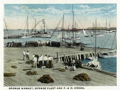 'Key West, Florida - Sponge Market at P and O Docks' Prints - Lantern ...
