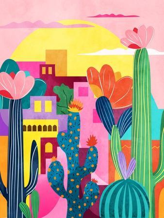 Colorful Desert Scene Giclee Print - Kintsugi99 | AllPosters.com