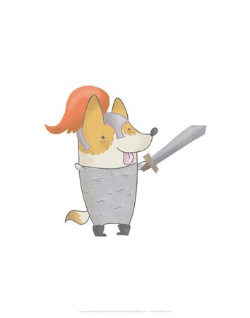 'Knight dog - Hannah Stephey Cartoon Dog Print' Posters - Hannah ...