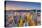 Kobe, Japan skyline over Flower Road and the Sannomiya District towards ...