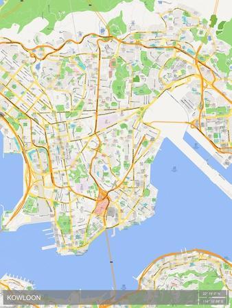 'Kowloon, Hong Kong, Special Administrative Region of China Map' Print ...