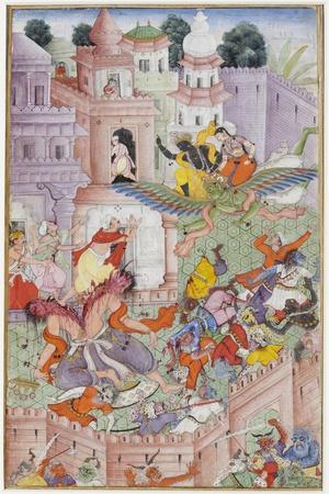 'Krishna Cleaves the Demon Narakasura with His Discus, C.1585-90 ...