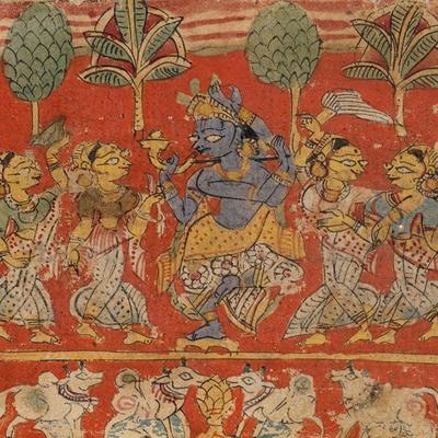 'Krishna Dancing with Gopis in Vrindavan' Poster | AllPosters.com