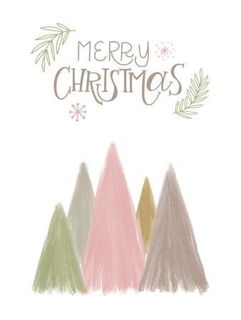 Merry Christmas Trees 1 Giclee Print - Kristina N | AllPosters.com