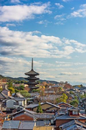 'Kyoto, Japan rooftop cityscape in Higashiyama historic district' Photo ...