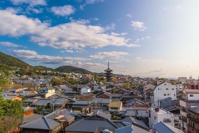 'Kyoto, Japan rooftop cityscape in Higashiyama historic district' Photo ...