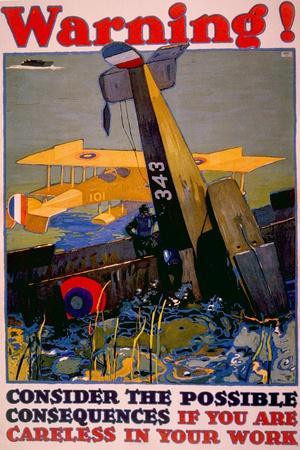 'World War I American Homefront Aircraft Production War Work Poster ...