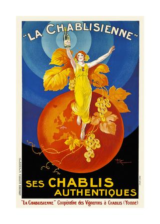 'La Chablisienne Ses Chablis Authentiques, 1926' Giclee Print - Henry ...