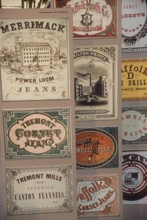 'Labels for Cloth Woven at 19th-Century Textile Mills, Displayed in ...