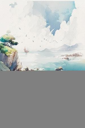 Ocean View Watercolor - Lana Kristiansen | AllPosters.com