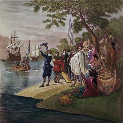 'Landing at Jamestown, c.1607' Giclee Print | AllPosters.com