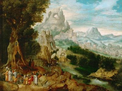 Landscape with Saint John the Baptist Preaching, ca 1535-1540 Giclee ...