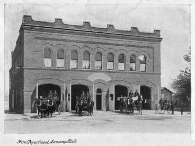 'Lansing, Michigan - Fire Department Exterior Photograph' Posters ...