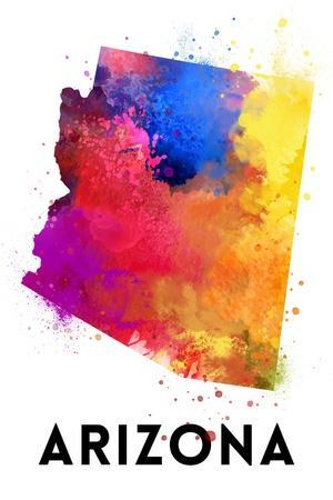 'Arizona - State Abstract Watercolor - Lantern Press Artwork' Prints ...