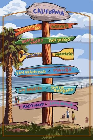 'California - Destination Sign' Posters - Lantern Press | AllPosters.com
