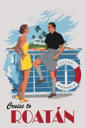 Cruise to Roatan Vintage Poster Prints - Lantern Press | AllPosters.com