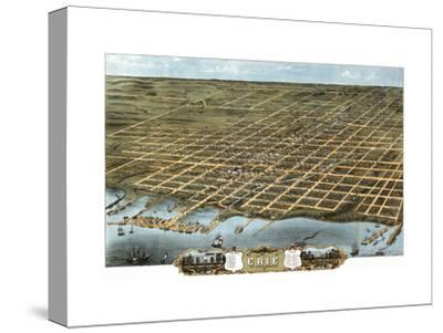 Erie, Pennsylvania - Panoramic Map Stretched Canvas Print - Lantern ...