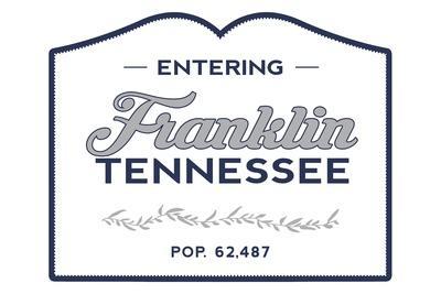 'Franklin, Tennessee - Now Entering Sign (Blue) - Lantern Press Artwork ...