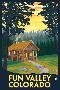 Fun Valley, Colorado - Cabin Scene - Lantern Press Poster - Lantern ...