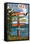 'Gooseberry Falls, Minnesota - Destination Signpost' Stretched Canvas ...