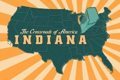 Indiana - The Crossroads of America Map - Pop Out State - Lantern Press ...