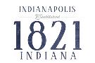 Indianapolis, Indiana - Established Date 1821 (Blue) - Lantern Press ...