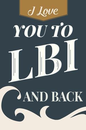Love You To LBI And Back - Beach Sentiment - Dark Blue & Gold - Lantern ...
