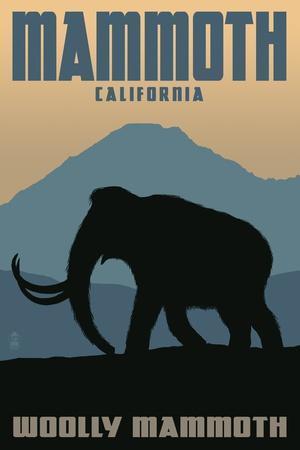 Mammoth, California - Woolly Mammoth - Lantern Press Artwork - Lantern ...