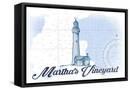 Marthas Vineyard, Massachusetts - Lighthouse - Blue - Coastal Icon ...