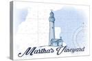 'Marthas Vineyard, Massachusetts - Lighthouse - Blue - Coastal Icon ...