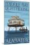 'Middle Bay Lighthouse - Alabama' Print - Lantern Press | AllPosters.com