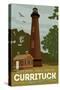 Outer Banks, North Carolina - Currituck Beach Lighthouse - Vector ...