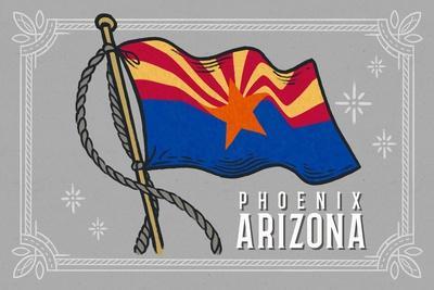 'Phoenix, Arizona - Waving State Flag - State Series' Prints - Lantern ...