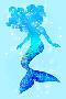 Silhouette Mermaid - Light Blue Background - Lantern Press Artwork ...