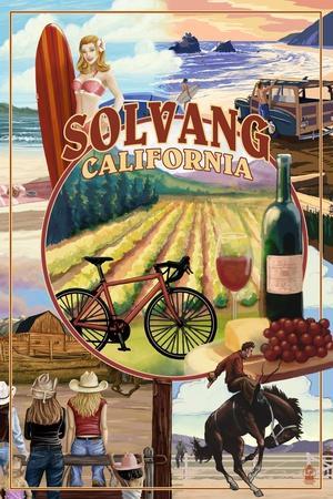 'Solvang, Califnornia - Montage' Prints - Lantern Press | AllPosters.com