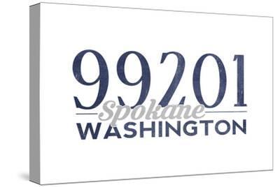 'Spokane, Washington - 99201 Zip Code (Blue)' Stretched Canvas Print ...