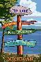 Tee Lake - Lewiston, Michigan - Destinations Sign - Lantern Press ...