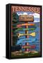 'Tennessee - Tri Cities Destination Signpost' Stretched Canvas ...