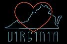 'Virginia - State & Heart Outline - Lantern Press Artwork' Print ...