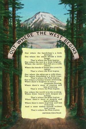 'Washington, Wooden View of a Mountain, Out Where the West Begins Poem ...