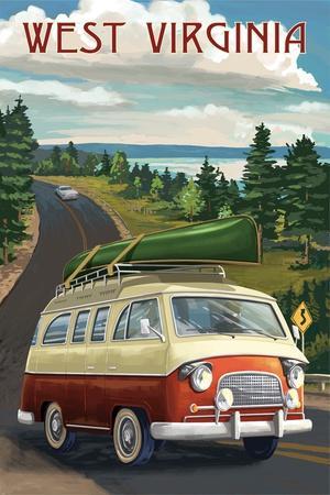 'West Virginia - Camper Van - Lantern Press Artwork' Posters - Lantern ...