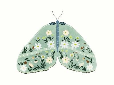Green Floral Moth 2 Prints - Leah Straatsma | AllPosters.com