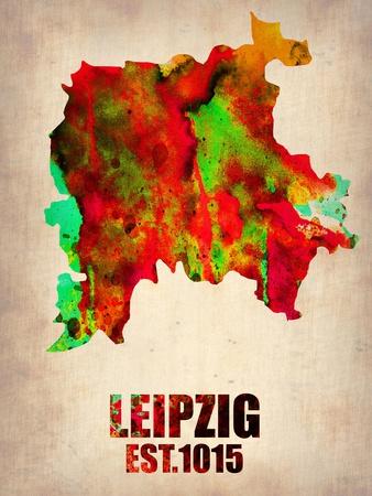 'Leipzig Watercolor Poster' Print - NaxArt | AllPosters.com